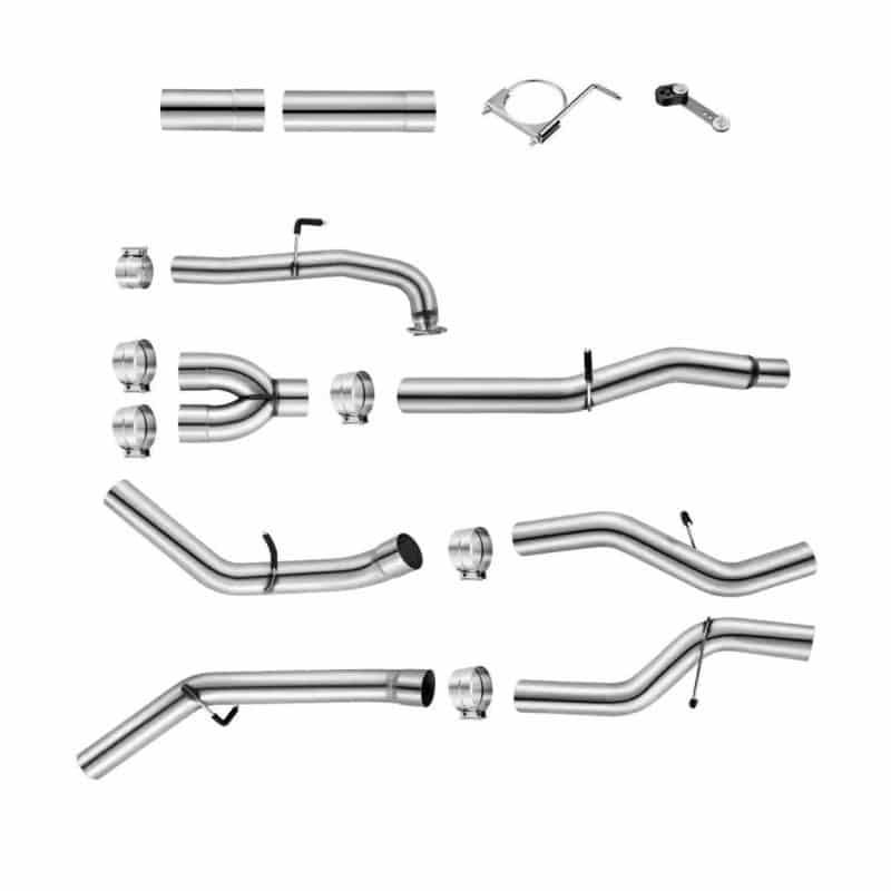 5" Downpipe Back Dual L5P 6.6L Duramax DPF Delete Race Pipe GM 2500/ ...